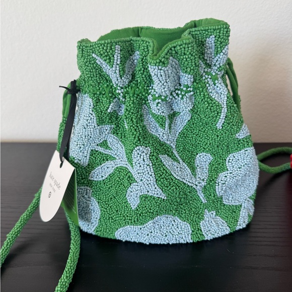 kate spade | Bags | Kate Spade Target Green Beaded Drawstring Bag ...